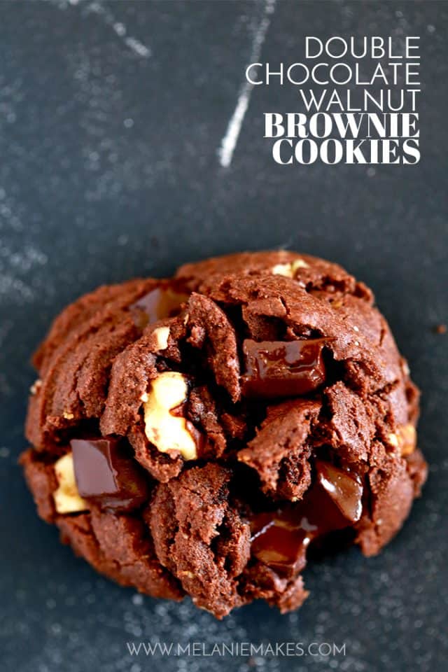 Double Chocolate Walnut Brownie Cookies - Melanie Makes