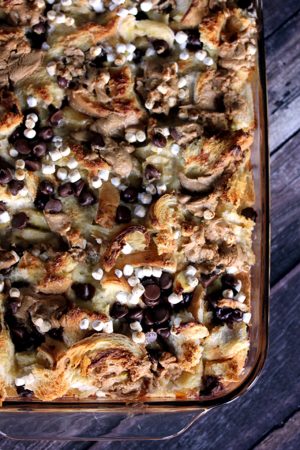 Banana Chocolate Chip Fluffernutter French Toast Casserole - Melanie Makes